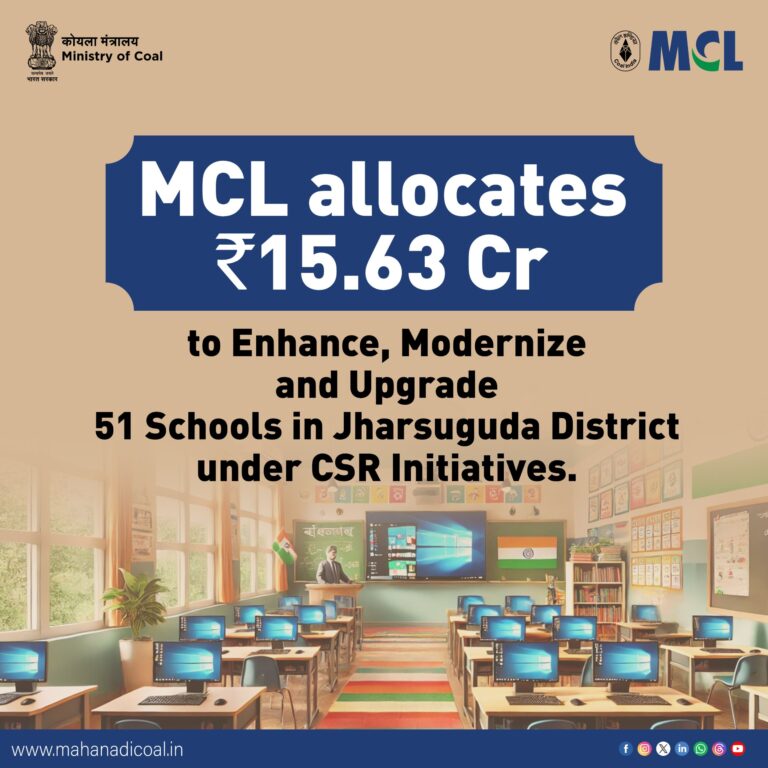MCL to spend Rs 15.63 Cr for infra upgrade in 51 schools of Jharsuguda ...